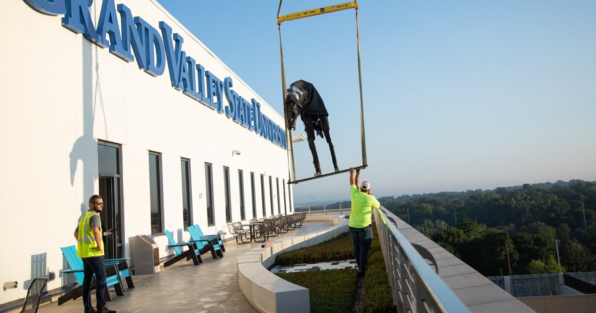 Crane places new sculpture by renowned artist on terrace of DeVos ...