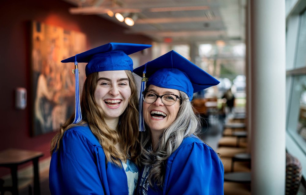 'Mom, we're graduating together!' Mother and daughter relish earning ...