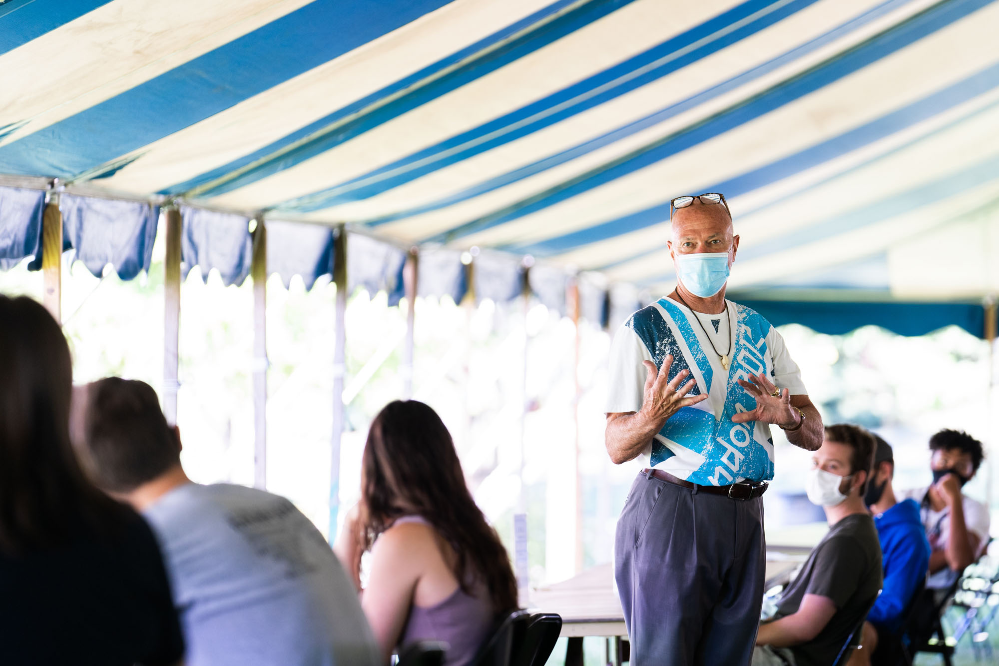 Eyebrow smiles and social distance: Faculty members enjoy connecting ...